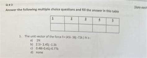 Solved A 3 Answer The Following Multiple Cholce Questions