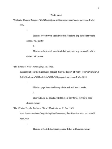 Personal Project Example Template Pdf Chinese Cuisine Recipe