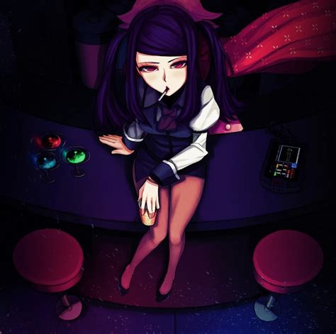 Anime Girl With Purple Hair Smoking Art Hd Wallpaper Rare Gallery