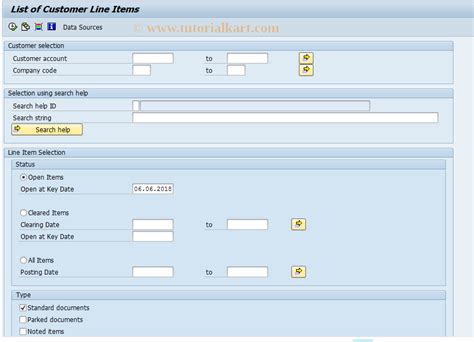 F SAP Tcode A R Open Items