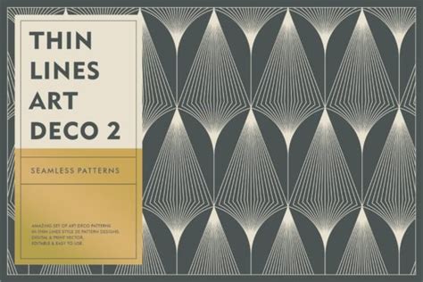 Thin Lines Art Deco Patterns Graphic By Tifftuff · Creative Fabrica