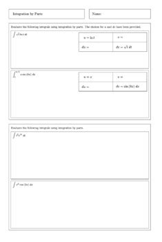 AP Calculus Integration By Parts Complete Lesson By Grab A Pencil