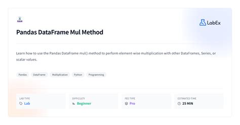 Pandas Dataframe Multiplication Python Programming Labex