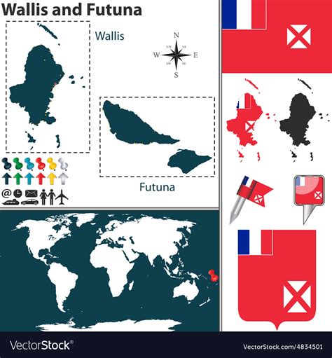 Wallis And Futuna Map Royalty Free Vector Image