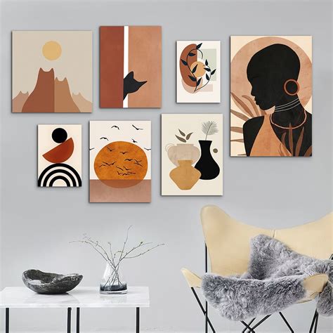 تابلو شاسی بکلیت طرح نقاشی مینیمال زن آفریقایی مدل Sh 954 مجموعه 7 عددی