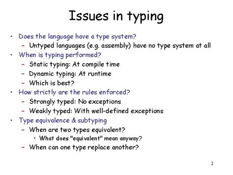 Type Type System For A Programming Language Set
