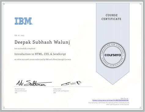 webdevelopment html css javascript ibm learning certification