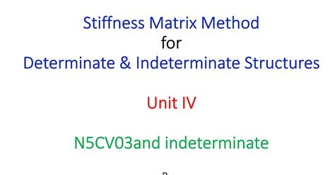 Structurallearnings Stiffness Matrix Method