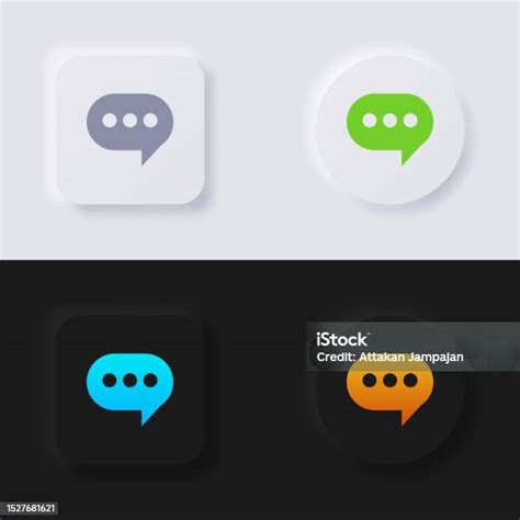 말풍선 아이콘 세트 웹 디자인을 위한 다색 뉴모피즘 버튼 소프트 Ui 디자인 애플리케이션 Ui 등 버튼 벡터 3차원 형태에 대한 스톡 벡터 아트 및 기타 이미지 Istock