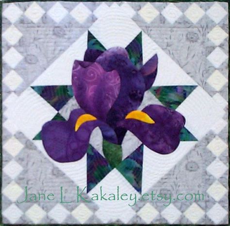 Quilt Pattern Pdf Iris Applique Art Quilt Pattern Immediate