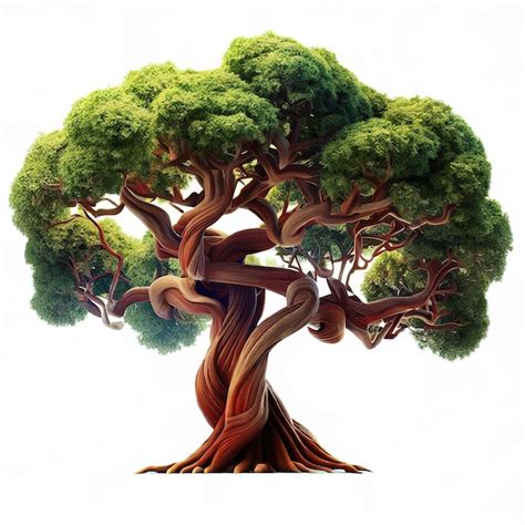 Premium AI Image Big Tree Isolate On White Background