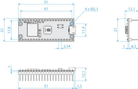 Купить Контроллер Raspberry Pi Pico Wi Fi Bluetooth С ногами Arduinoespraspberry Pi