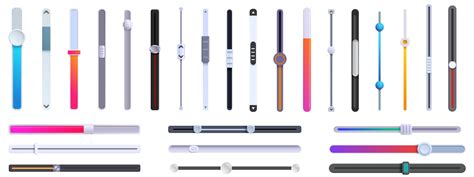 Premium Vector Scrollbar Icons Set Collection Of Vertical And Horizontal Scroll Bars Showing