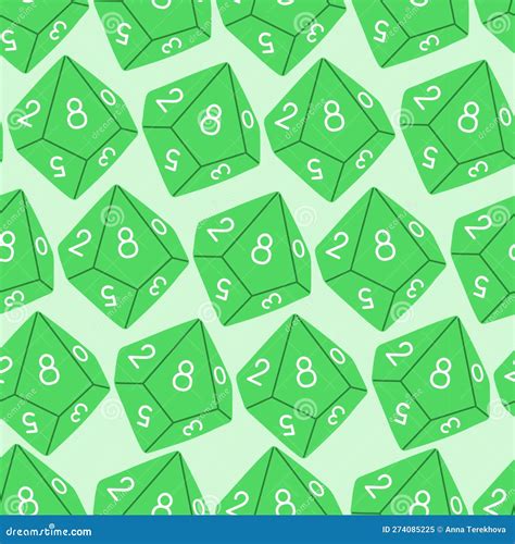 D8 D10 D12 D20 Dice For Board Games Seamless Pattern Rpg Dice Set For Table Game Vector Stock