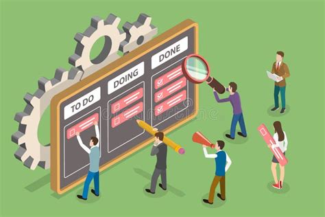 3d Isometric Flat Vector Conceptual Illustration Of Kamban Software