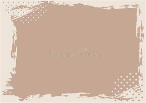 Abstract Grunge Texture Border Beige Color Rough Background Banner Template Stock Vector