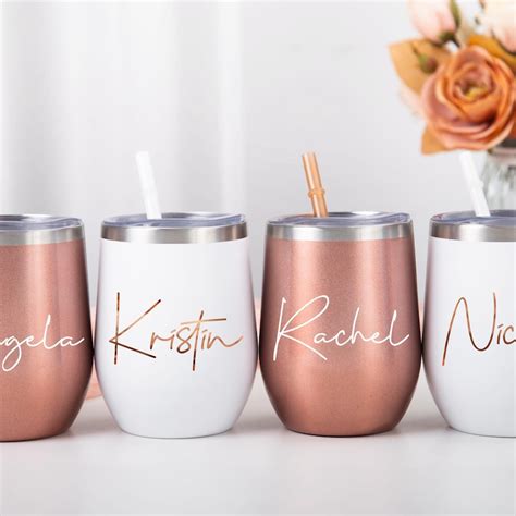 Rose Gold Wine Tumbler Etsy