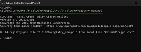 how to edit the registry pol file using lgpo exe windospc