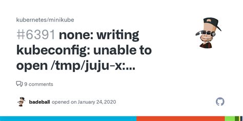 none writing kubeconfig unable to open tmp juju x permission denied