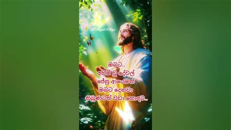 ජේසු ගැන විශ්වාසෙන් ඉන්න 😇හොදම දේ ජේසු ඔයාට දෙනවා ඉක්මනින්ම Jesus Whatsappstatus Loveyoujesus