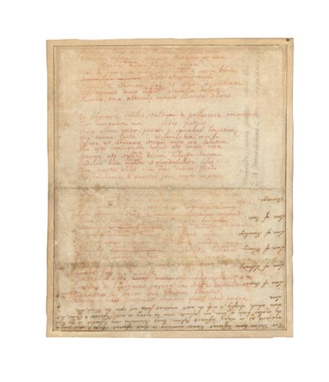 Bonhams Gray Thomas 1716 1771 Autograph Draft Of Part Of His Latin
