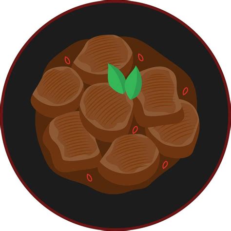 Rendang Illustration Indonesian Food With Cartoon Style 54655431 Vector Art At Vecteezy