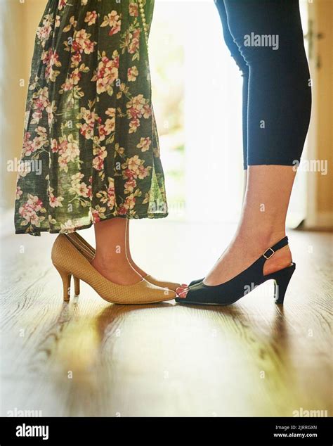 Shell Follow In Moms Footsteps A Mother And Her Little Daughter