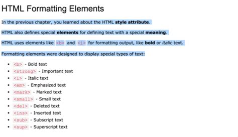 Html Format Flashcards Quizlet