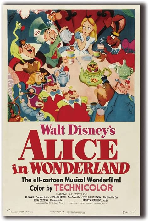 Alice In Wonderland Poster 1951 Walt Disneys Alice In Wonderland