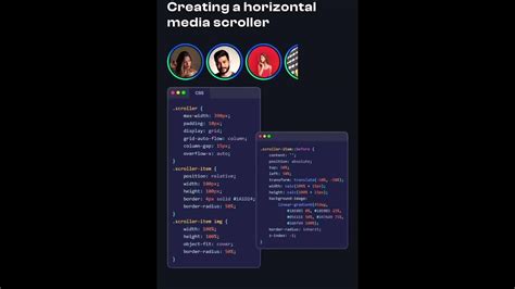 creating a horizontal media scroller html and css html viral css