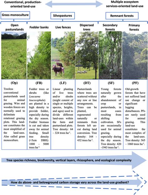illustration and description of the land use gradient from conventional
