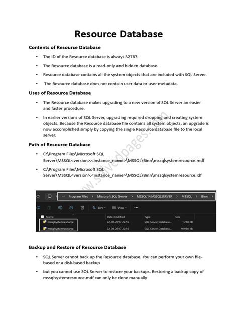 sql server resource database system database pdf