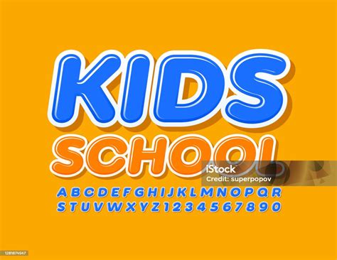 벡터 교육 기호 키즈 스쿨 블루 알파벳 문자 및 숫자 세트 0명에 대한 스톡 벡터 아트 및 기타 이미지 0명 개념 고등학교 이하 Istock
