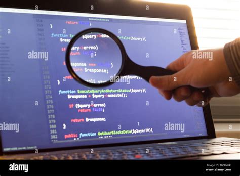 Php Back End Code Zoomed Through A Magnifier Computer Programming