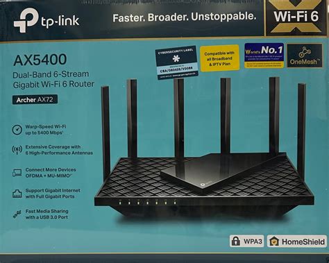 TP Link AX5400 Dual Band 6 Stream Gigabit Wifi6 Router Computers Tech Parts Accessories