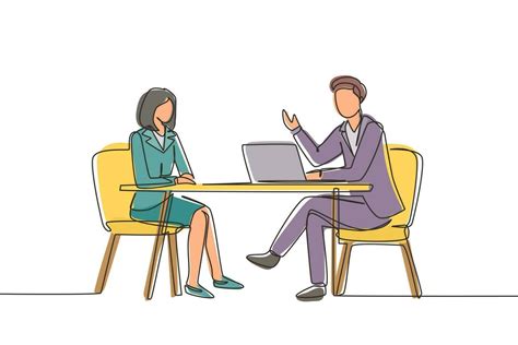 Continuous One Line Drawing Interview Live Stream Tv Show Camera Crew Journalist Talking To