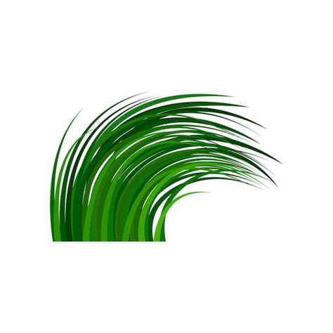 Premium Vector High Green Grass Waving In The Wind Wild Herb Nature