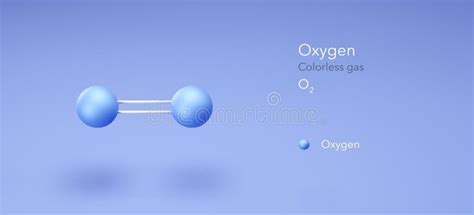 Oxygen Colorless Gas Molecular Structures 3d Model Structural