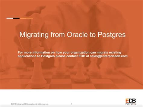 Key Methodologies For Migrating From Oracle To Postgres Ppt