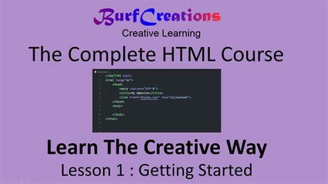 Html Lesson 1 Getting Started Youtube