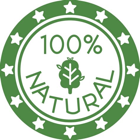 One Hundred Percent Natural Badge Stamp Style Ingredient Element