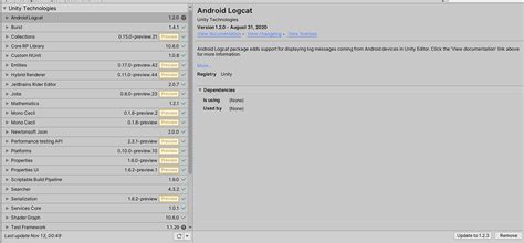 Subscene Importing Error If You Add Comunitymobileandroid Logcat Package Unity Engine