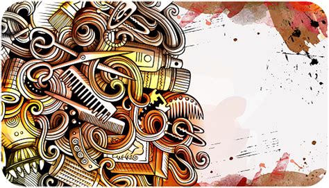 헤어 살롱 손으로 그린 낙서 배너입니다 만화 상세한 일러스트레이션 0명에 대한 스톡 벡터 아트 및 기타 이미지 0명 가위 개인 장식품 Istock