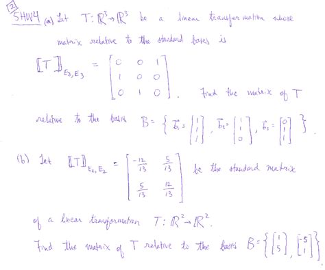 solved let t r3 rightarrow r3 be a linear transformation