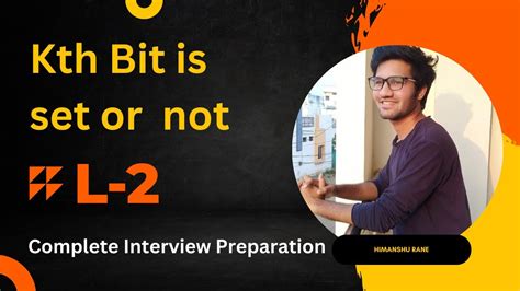 L2 Check Whether K Th Bit Is Set Or Not Bit Manipulation Breakingbits Dsa Codinginterviews