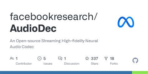 Github Facebookresearchaudiodec An Open Source Streaming High
