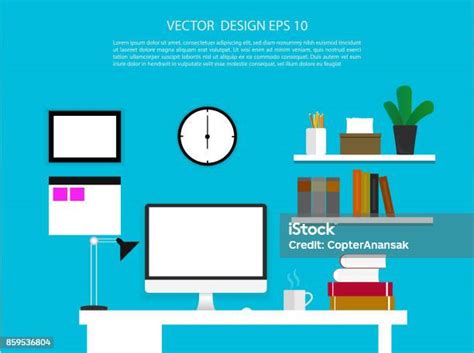 인터페이스 아이콘 데스크톱 디스플레이와 사무실 인테리어 개념에 대한 스톡 벡터 아트 및 기타 이미지 개념 개념과 주제 그래픽 사용자 인터페이스 Istock