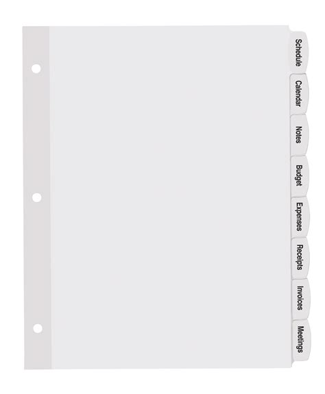 Avery Big Tab Printable Label Dividers Easy Peel Labels 8 Tabs 4