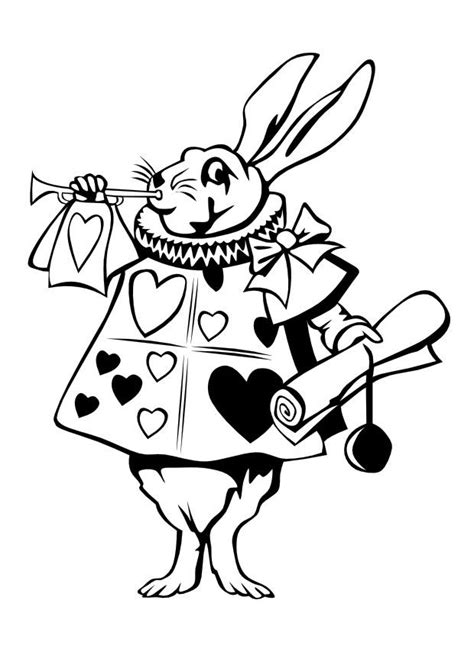 Dibujo Para Colorear Del Conejo De Alicia En El País De Las Maravillas