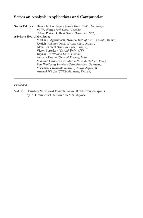 Solution Boundary Values And Convolution In Ultradistribution Spaces Carmichael Kaminski And